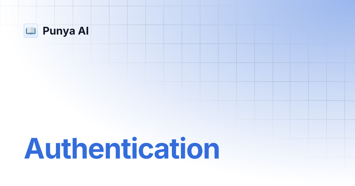 Authentication | Punya AI